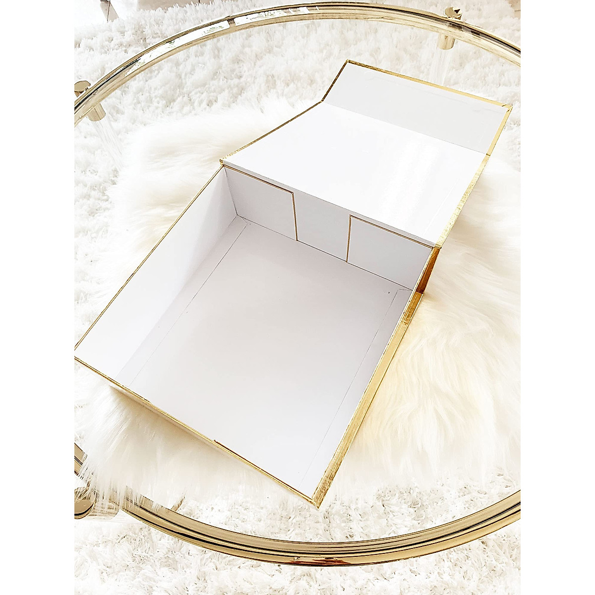 Bridesmaid Proposal Box with Gold Edge | Set of 3 Empty Boxes | DIY Will You Be My Bridesmaid Gift Box Large White and Gold