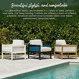 RSH DECOR: Deep Seating Foam Loveseat Cushion Set | 46” x 26” Loveseat | All-Weather Spun Fabric | Outdoor Foam Settee and Back Cushions for Patio Furniture | Black & White Stripe