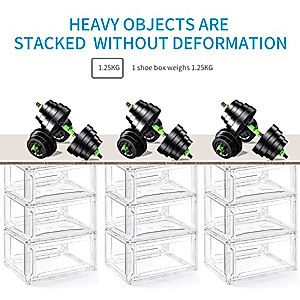 TABINBOX Clear Plastic Shoe Boxes, Stackable Shoe Cases, Clear Sneaker Storage Organizer(4 Pack)