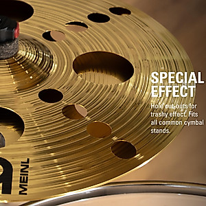 Meinl 14" Trash Stack Cymbal Pair with Holes - HCS Traditional Finish Brass for Drum Set, Made In Germany, 2-YEAR WARRANTY (HCS14TRS)