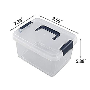 Nesmilers 4.5 L Plastic Latch Storage Boxes with Lids, 6-Pack Plastic Boxes