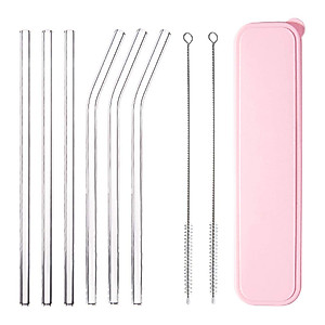 C&Z Glass Straws Reusable Drink Straws Environment-Friendly Regular Size 8 mm