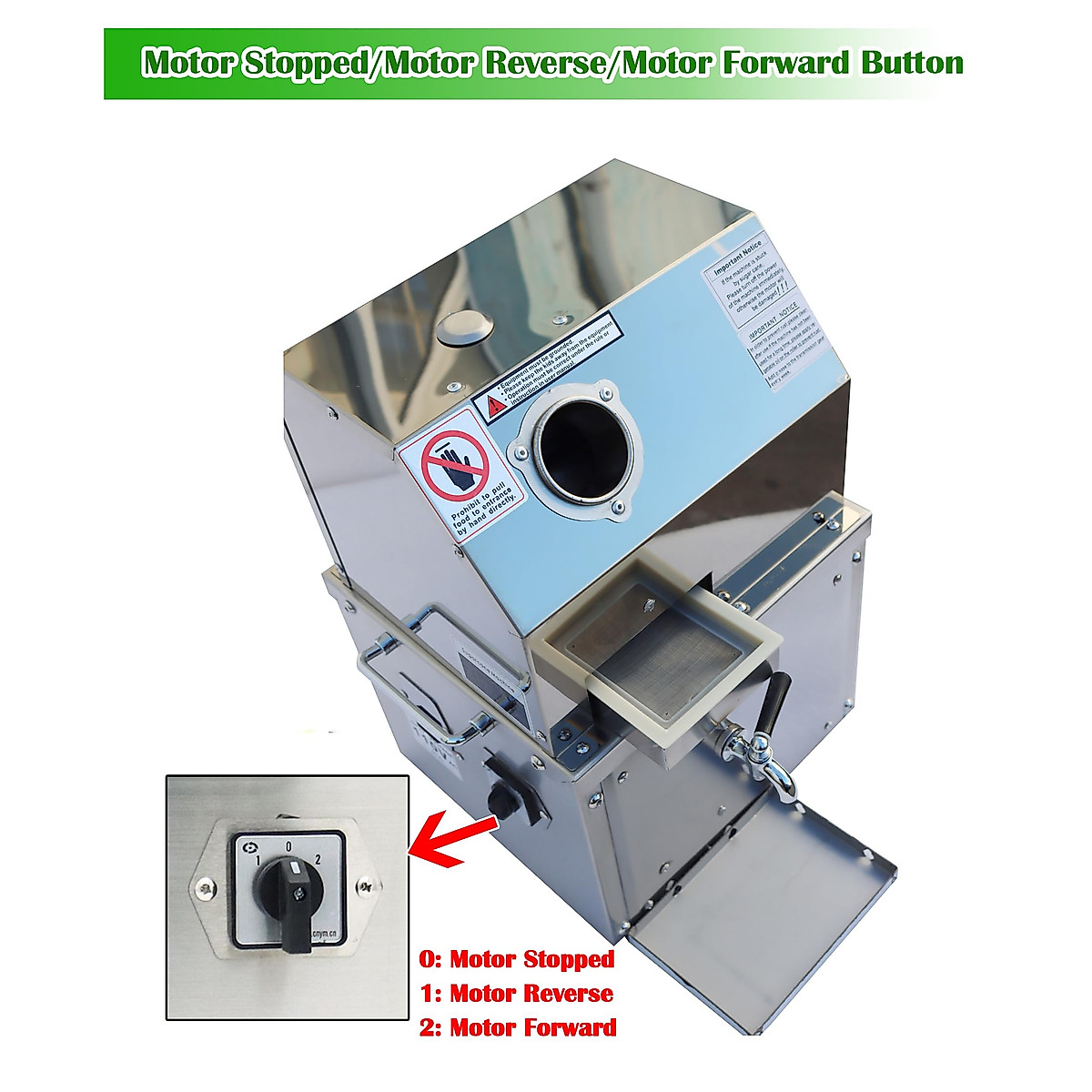 INTBUYING Sugarcane Juicer Electric Sugar Cane Press Machine W/3 Stainless Steel Rollers 2 Knives Sugarcane Extractor Machine Commercial Sugarcane Ginger Juice Mill Machine 110V 660LB/H