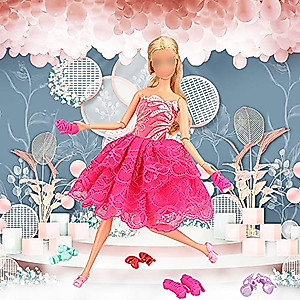 Miunana 50 Pairs Doll Shoes High Heel Shoes Doll Boots Flat Shoes Set for 11.5 inch Girl Dolls Fashionista Shoe Lots