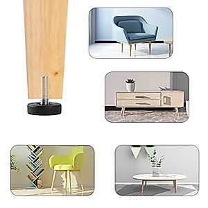 Yasashii 28 PCS M6 Thread Adjustable Furniture Levelers, Galvanized Steel Levelers Screw for Furniture Legs, Threaded Leveling Feet Glides for Table Legs, Chair Legs, Cabinet and Sofa Legs