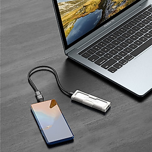 TREBLEET M.2 NVMe SSD Enclosure with Shockproof TPU Case, Type-C to NVMe PCIe M-Key Solid State Drive, USB-C 3.1 Gen 2 10Gbps, Aluminum External Casing&TPU Protective Cover (off white)