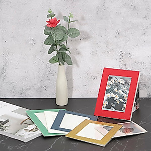 uxcell 9.8" x 11.8" Picture Mat, Core Bevel Cut Frame Mattes Photo Backing Board for 7.8" x 9.8" Photos Pictures Artwork Painting, White 8Pcs