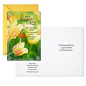 DaySpring Pack of Religious Easter Cards, He is Risen (10 Cards with Envelopes)
