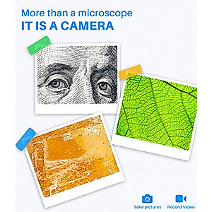 Wireless Digital Microscope Handheld USB HD Inspection Camera 50x-1000x Magnification with Flexible Stand Compatible with iPhone, iPad, Samsung Galaxy, Android, Mac, Windows Computer (Black)