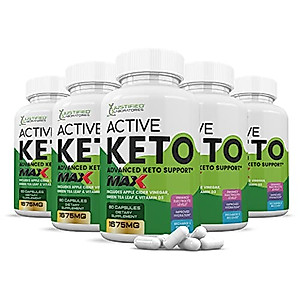 Justified Laboratories (5 Pack) Active Keto ACV Max Pills 1675 MG Formulated with Apple Cider Vinegar Keto Support Blend 300 Capsules
