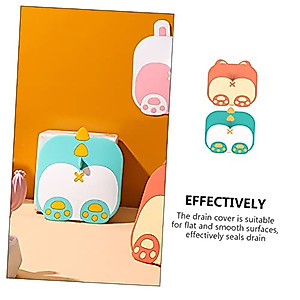 DOITOOL 2pcs Cartoon Floor Drain Cover Tub Drain Plug Drain Stopper Bathroom Tub Water Stopper for Bathtub Sink Plug Bath Tub Plug Stopper Sink Stopper Bathtub Stopper for Bath
