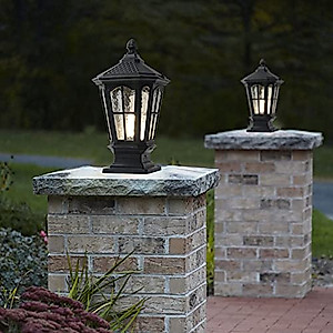 CZLZY Retro European Style E27 Pillar Lamp Creative Simple Aluminum Column Light Outdoor Waterproof Post Light Glass Lampshade Villa Garden Decoration Landscape Light Lawn Light