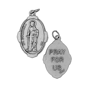 1" Saint and Holy Subject Medal with Prayer Card | Over 25 Different Saints | Durable and Detailed Charm | Pendant Medal Carded with Prayer | Christian Jewelry (St. Dymphna)