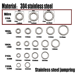 300pcs Mix 8mm 9mm 10mm Stainless Steel Thick Strong Rings Jump Rings Connector Rings for Jewelry Making Necklaces Bracelet Earrings Keychain DIY Craft (M536)