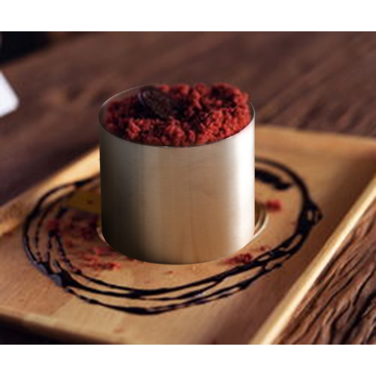 Cake Rings 6 Packs 2.4 x 2 inch Stainless Steel Nonstick Tart Ring Round Ring Molds Mousse Dessert Rings Tart Molds for Baking (6 x tall)