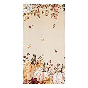 Fall Kitchen Towels Set Pink Pumpkins Flower Thanksgiving Dish Towel Autumn Harvest Maple Leaves Dishcloths,Absorbent Soft Cotton Dish Cloths Tea Towels Fall Seasonal Decoration Hand Towels Set