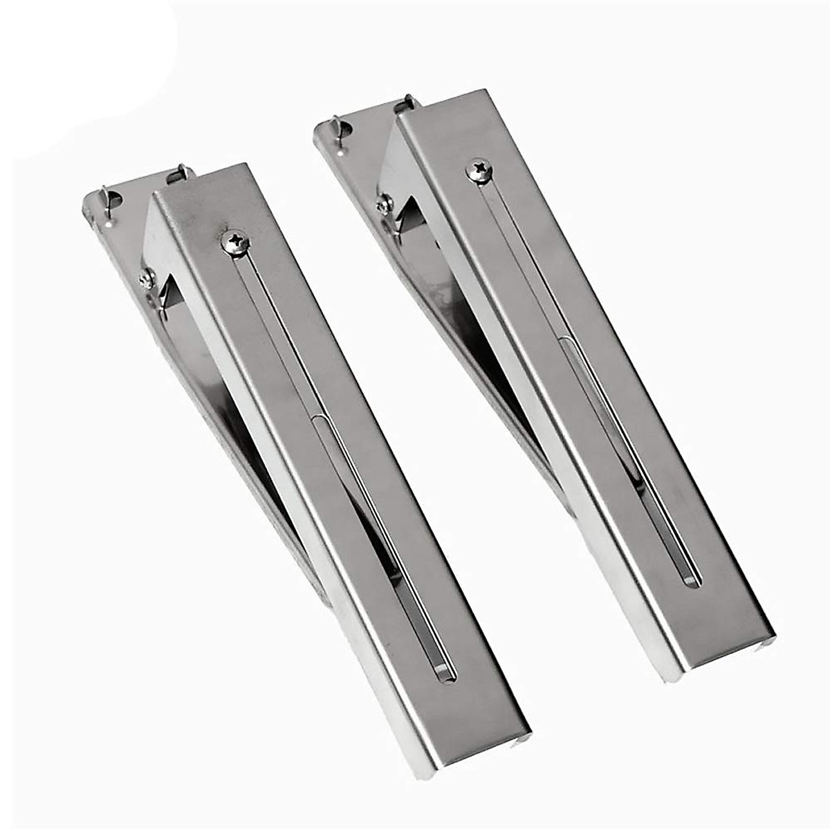 Hovico Universal Stainless Steel Microwave Mount Bracket, Support Frame Steel Foldable Stretch Shelf Rack Microwave Oven Wall Mount Bracket Stainless Silver