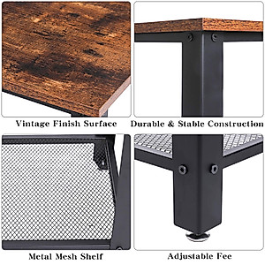 IBUYKE Industrial Shoe Rack, Shoe Bench, for 6-8 Pairs, 3-Tier Storage Organiser with Seat and Shelf, for Entryway, Living Room, Hallway, Steel Frame, Accent Furniture, TMJ004H