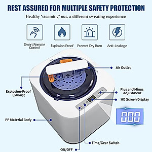 HOSAUNA Portable Steam Sauna Tent Folding Home Sauna Personal Sauna Spa with 2L Pot 1000W Nine-Speed Temperature Adjustment with Chair Remote Control for Detox Relax Indoor Sauna Black