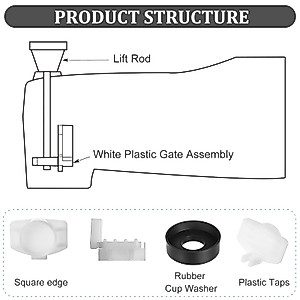 2Set Tub Spout Diverter Repair Kit, Gate Bathroom Shower Bathtub Leaky Tub Faucet Leak Repair Replacement Part, Includes 2 x Diverter Valve Stems, 2 x Cup Seals and 2 x Gates