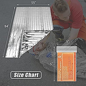 QIO CHUANG Emergency Mylar Thermal Blankets -Space Blanket Survival kit Camping Blanket (Pack of 6). Perfect for Outdoors, Hiking, Survival, Bug Out Bag ，Marathons or First Aid