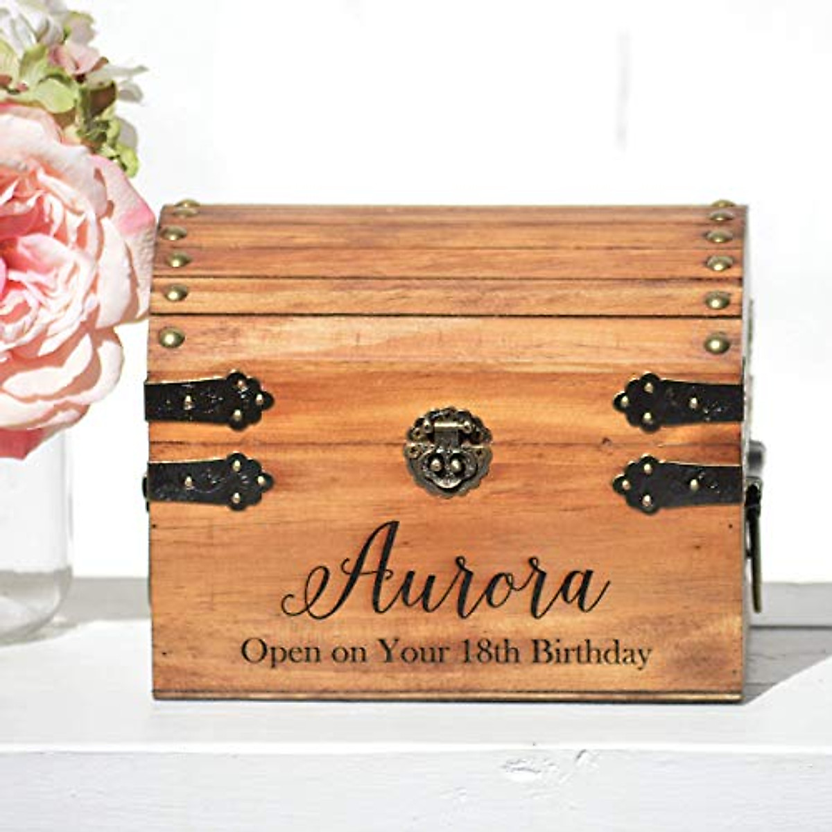 Baby Time Capsule 1st Birthday Container Newborn Keepsake Box Personalized for Boy or Girl Memory Box Boho Shower Gift for Mom Custom Engraved Treasure Chest