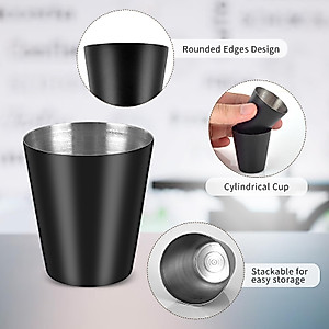 12 Pack Black Stainless Steel Shot Glasses 1 oz Metal Shot Glasses 1oz Black Shot Glasses Set of 12 Small Shot Glasses for Bar Party Cocktail Restaurant Barware Gift (1.5 Inch)