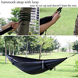 TianYaOutDoor Camping Hammock with Mosquito Net and Rainfly Lightweight Portable Sleeping Hammock Tent Backpacker Travel Outdoor Gear (Green)