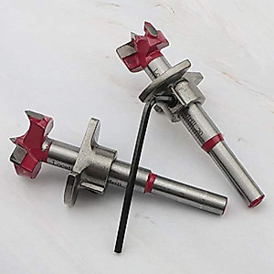 Rowiz 5Pcs 15-35mm Professional Forstner Drill Bit Set with Storage Case, High Carbon Steel Round Shank Woodworking Hole Saw Wood Cutter Auger Opener Drilling Wood Plastic Plywood