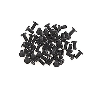 Ewead, M5x10mm Low Carbon Steel CNC Low Profile Screws DIY Flat Head Hex Socket Machine Screws Fully Thread Pack of 50