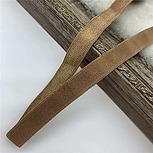 GMMDXD 10~25mm 5yards Khaki Elastic Ribbon Fold Over Spandex Elastic Band for Sewing Lace Trim Waist Band Garment Accessory (Color : 04, Size : 2 Yards)