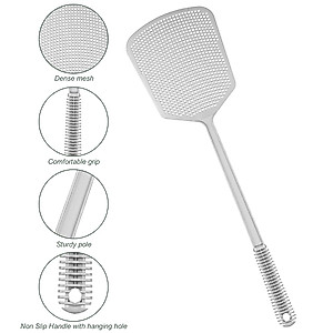 Fly Swatter Plastic Fly Swat 3PCS Manual Flyswatter Long Handle Racket for Indoor Outdoor