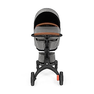 Stokke Xplory X Carry Cot, Modern Grey - Detachable Cot for Xplory X Stroller - Soft Interior Lining & Breathable Mattress - with Removable Wind Cover & Two Easy-Access Pockets