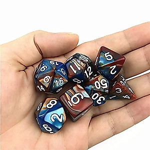 ZYM305 Red Black Dice Double Color Polyhedron Role Playing Game Plastic Cube RPG DND As Gift Games Dice (Color : 18)