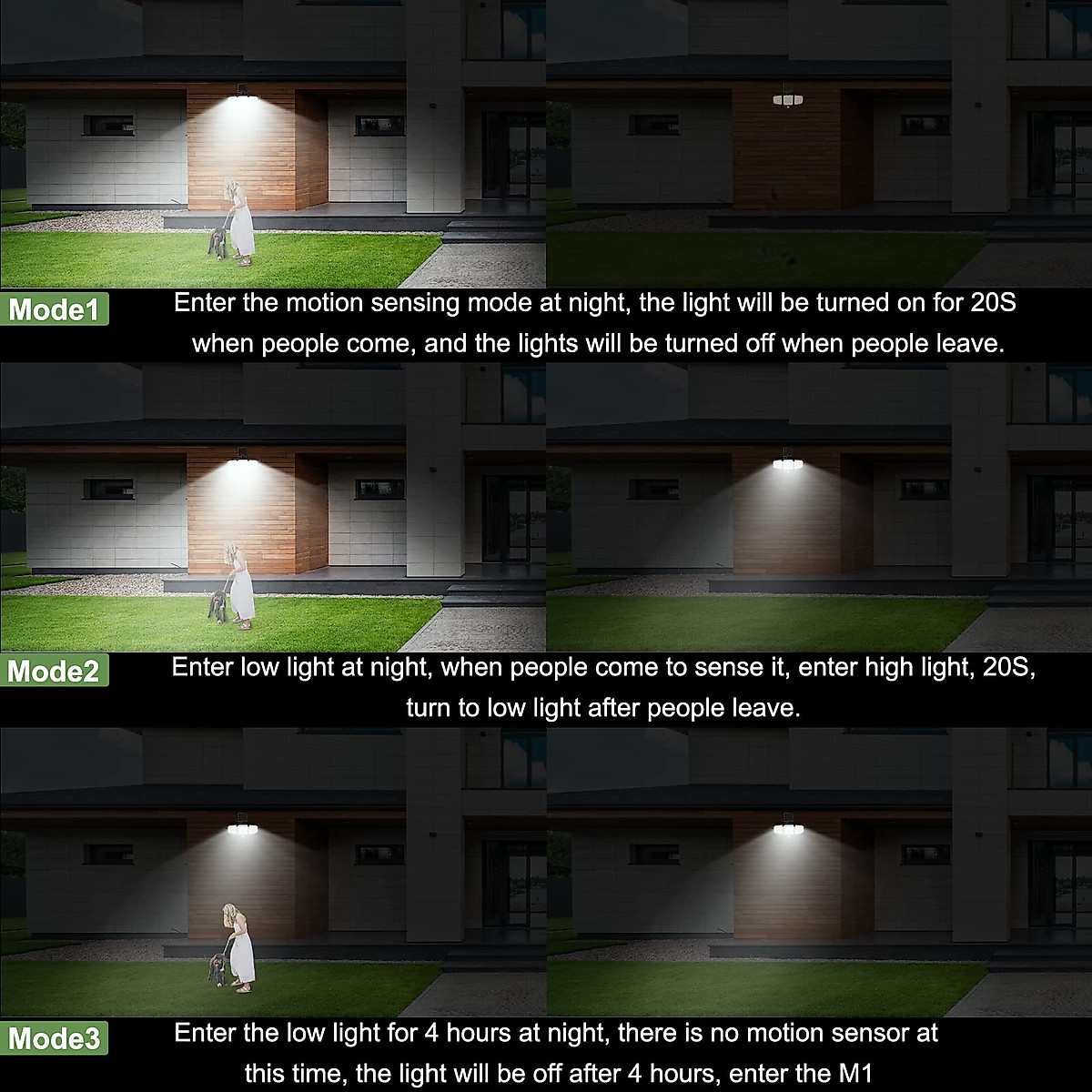 CEOTIS Solar Lights Outdoor, 243 LED 3500LM Motion Sensor Solar Lights for Outside, IP65 Waterproof 3 Heads Security Flood Lights, Separate Solar Panel Remote Control 3 Modes Wall Lights