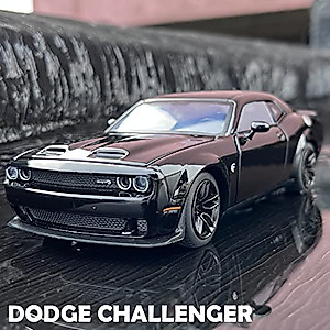 JACKIEKIM 1:32 Diecast Model Cars Alloy Toy car for Doodge Challenger Alloy Toy Vehicle, Toys for Kids,Adults,Metal Crafts for Boyfriend,Young Peoples Gift（Black）
