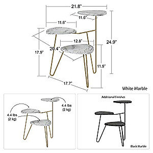 Novogratz Athena, Black Marble Plant Stand