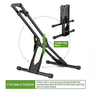 RELIANCER Adjustable Bike Storage Stand,Bicycle Floor Parking Rack,Steady Bike Wheel Holder Fit All Mountain & Road Bikes,Indoor Outdoor Cycling Storage Organizer,Apartment Garage Cycle Tires Holder