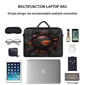 Basketball Crash Laptop Computer Bag Waterproof Shoulder Messenger Bag 13-15 inch Durable Laptop Tote Bag with Shoulder Strap Handle Lightweight Crossbody Briefcase