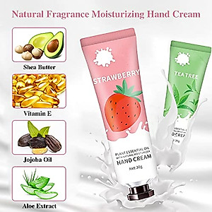 QUNGCO 10 Pack Hand Cream Gift Set Hand Lotion for Dry Cracked Hands,Natural Hand Care Moisturizing Lotion Travel Size Hand Lotion For Body & Dry Skin,Small Hand Lotion Bulk Gifts for Women