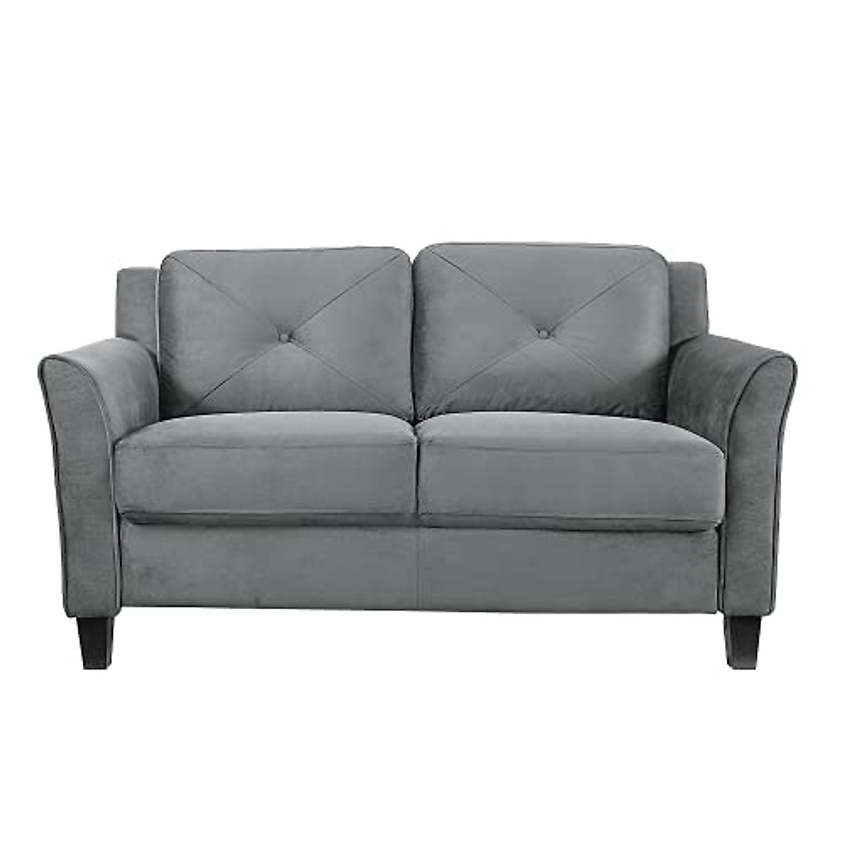 LIFESTYLE SOLUTIONS Grayson Love Seats, 57.87"x32"x32.68", Dark Grey