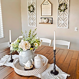 Artera Round Wicker Rattan Tray - 18 inches, Hand Woven Tray for Coffee Table, Ottoman, Natural Serving Tray with Handles, Circular Decorative Basket Tray.