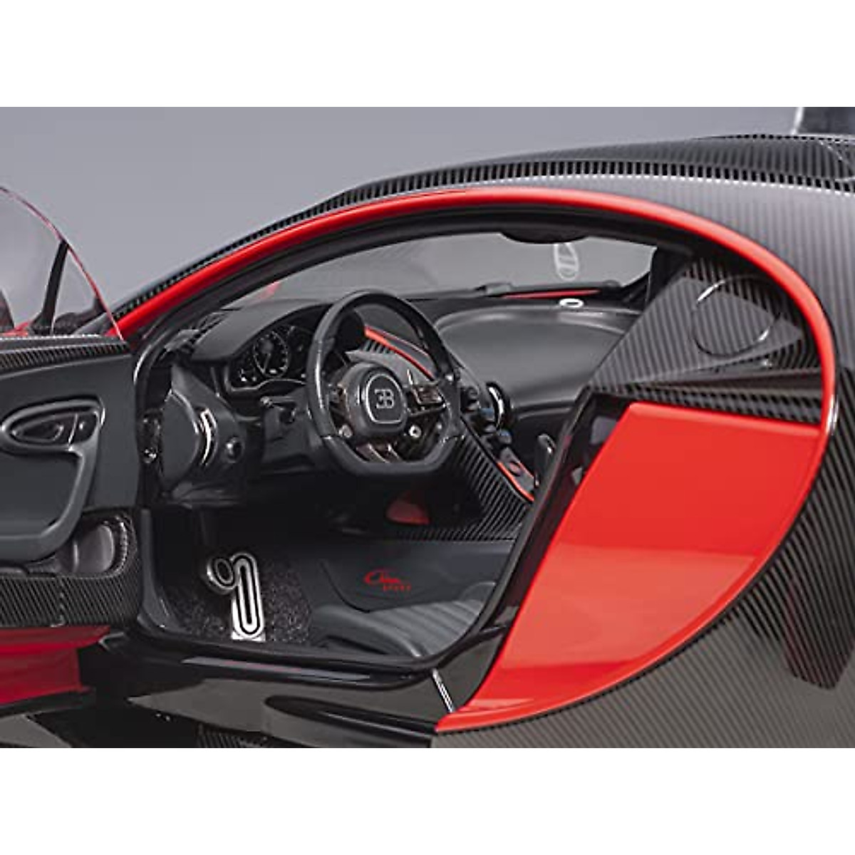 Auto Art Models 2019 Bugatti Chiron Sport Italian Red and Carbon Black 1/18 Model Car by Autoart 70996