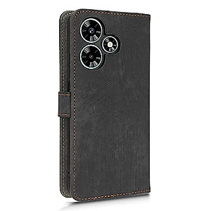 Case Compatible with Infinix Hot 30i,Leather Case with Card Slot.Wallet Design,RFID Protection.Standable Flip Case Black