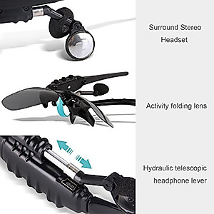 TechKen Sunglasses Headset Headphone Bluetooth Wireless Music Sunglasses Headsets Compatible with iPhone Samsung LG and Smart Phones PC Tablets
