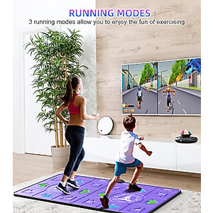 FWFX Dance Mat for Kids and Adults, Exercise & Fitness Dance Pad Game for TV, Double User Wireless Dancing Mat, Musical Electronic Dance Mats with HD Camera, for Girls & Boys Ages 6+
