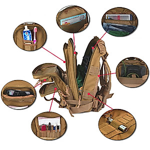 DTKJ Unisex 40L Military Tactical Backpack,Army Assault Pack Molle Rucksacks Daypack for Outdoor Hiking Camping Trekking Hunting