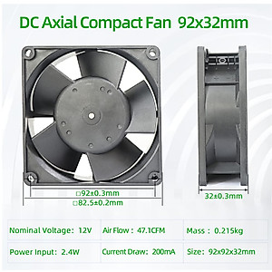 for ebmpapst 3312U 92x92x32mm DC 12V 0.2A IP68 Waterproof Axial Fan