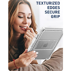 i-Blason Case for iPad 9th/8th/7th Gen 10.2 Inch (2021/2020/2019) [Halo Series] Clear Proteciton with Built in Kickstand, TPU Inner Bumper (Transparent)