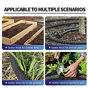 Soaker Hose 100 FT for Garden Beds, 1/2’’ Diameter Heavy Duty Soaker Hoses 100 FT for Garden Beds To Save 70% Water, 100 FT Drip Soaker Hose for Vegetable Beds (100 FEET)